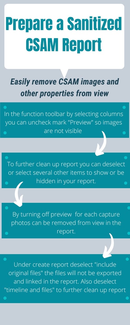 How to Sanitize a CSAM Report for Court, Prosecutors or Investigators