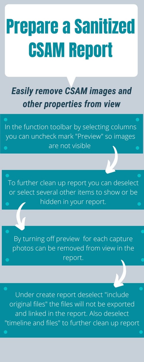 How to Sanitize a CSAM Report for Court, Prosecutors or Investigators
